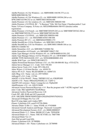 1 million serial numbers of different softwares | DOC