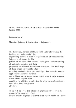 1 mime 1650 materials science & engineering spring 2 | PDF