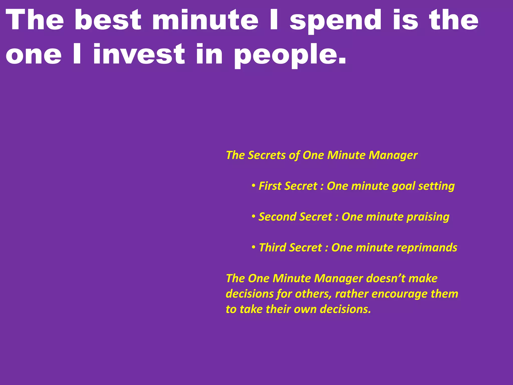 The One Minute Manager | PPTX