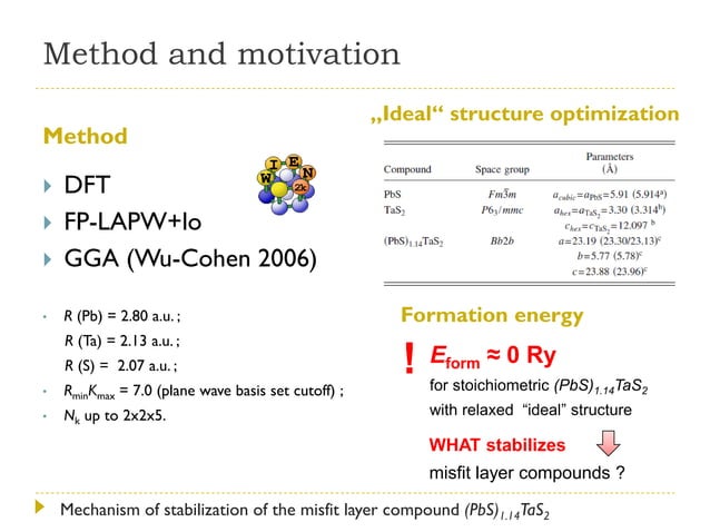Misfit layered compounds PbTa2 | PPT