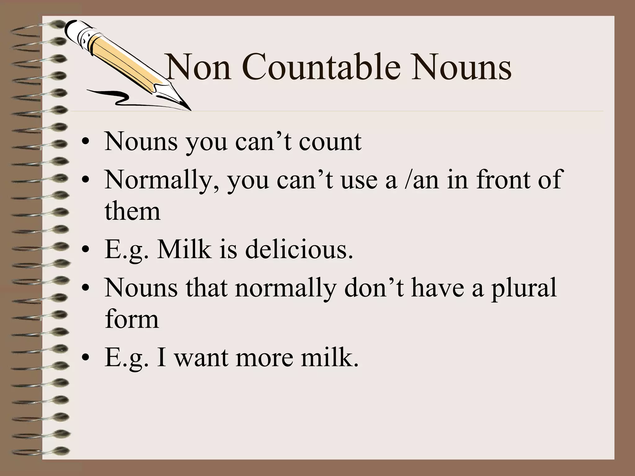 noncountable nouns | PPT