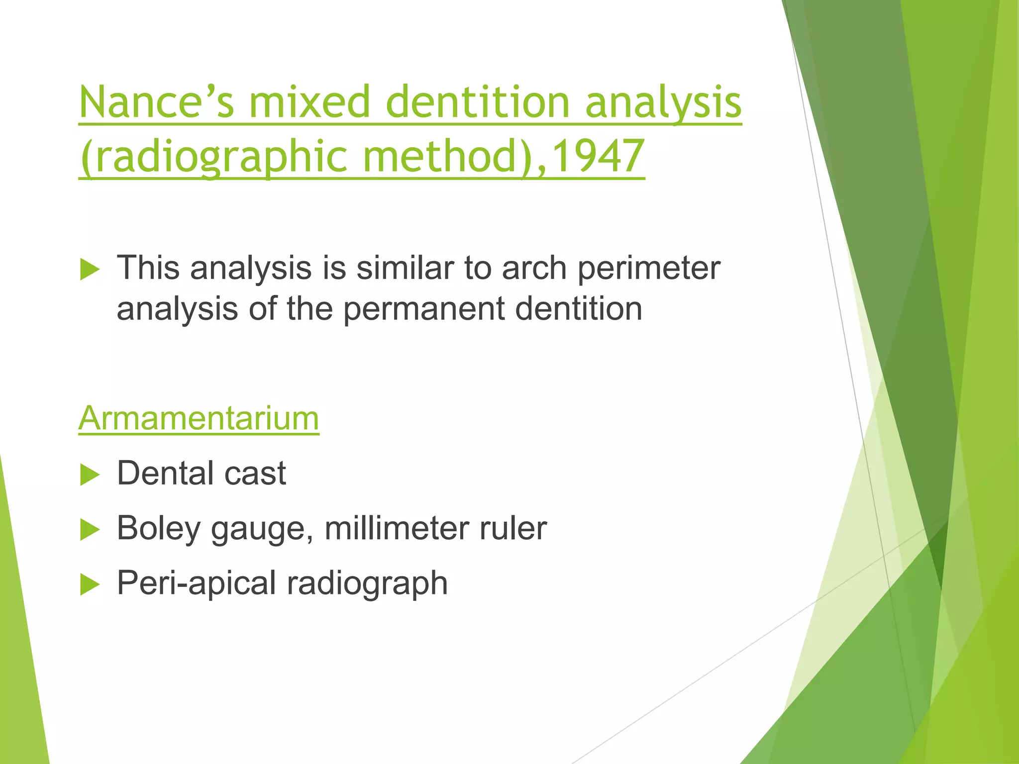 mixed dentition analysis | PPTX