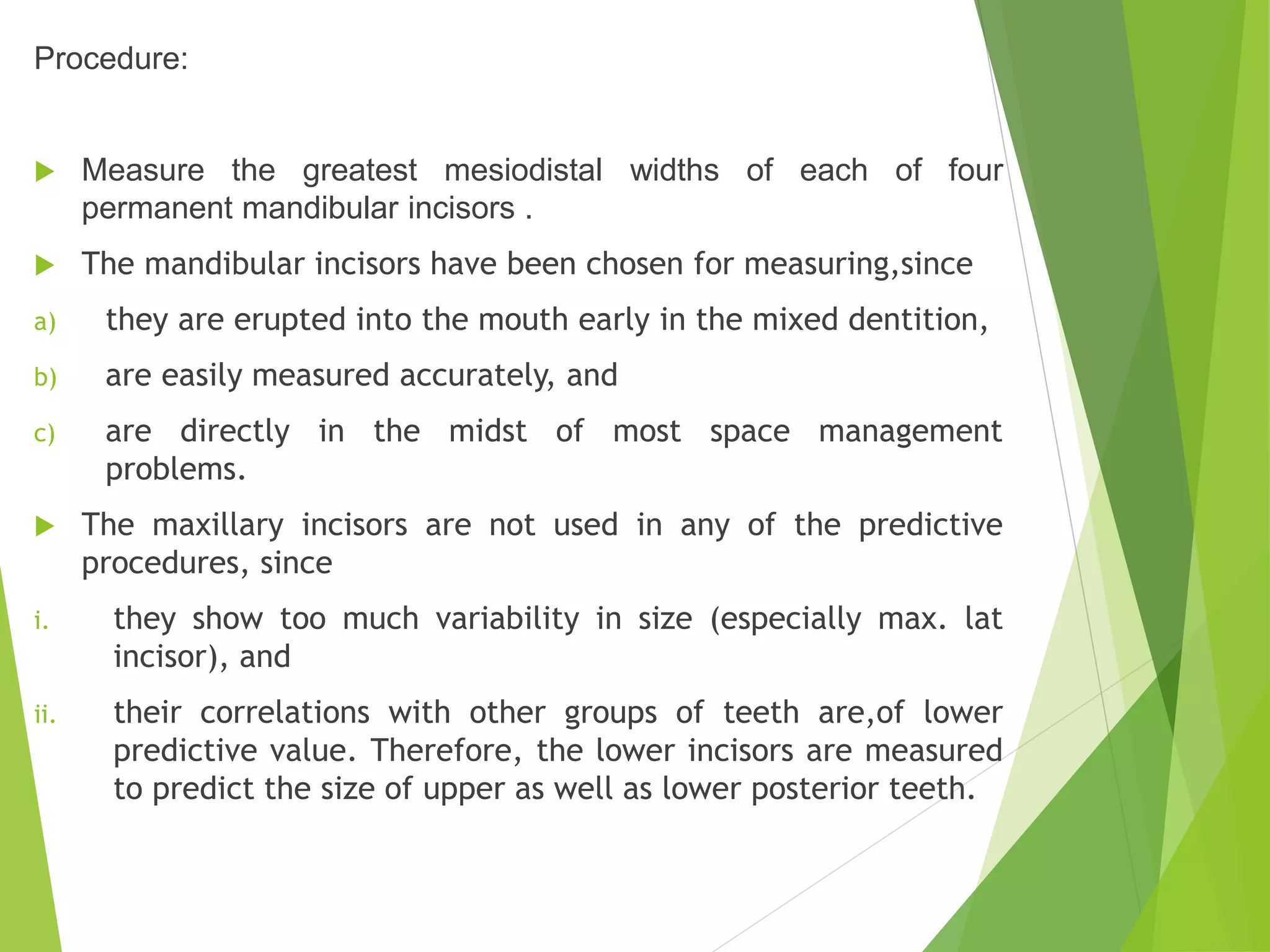 mixed dentition analysis | PPTX