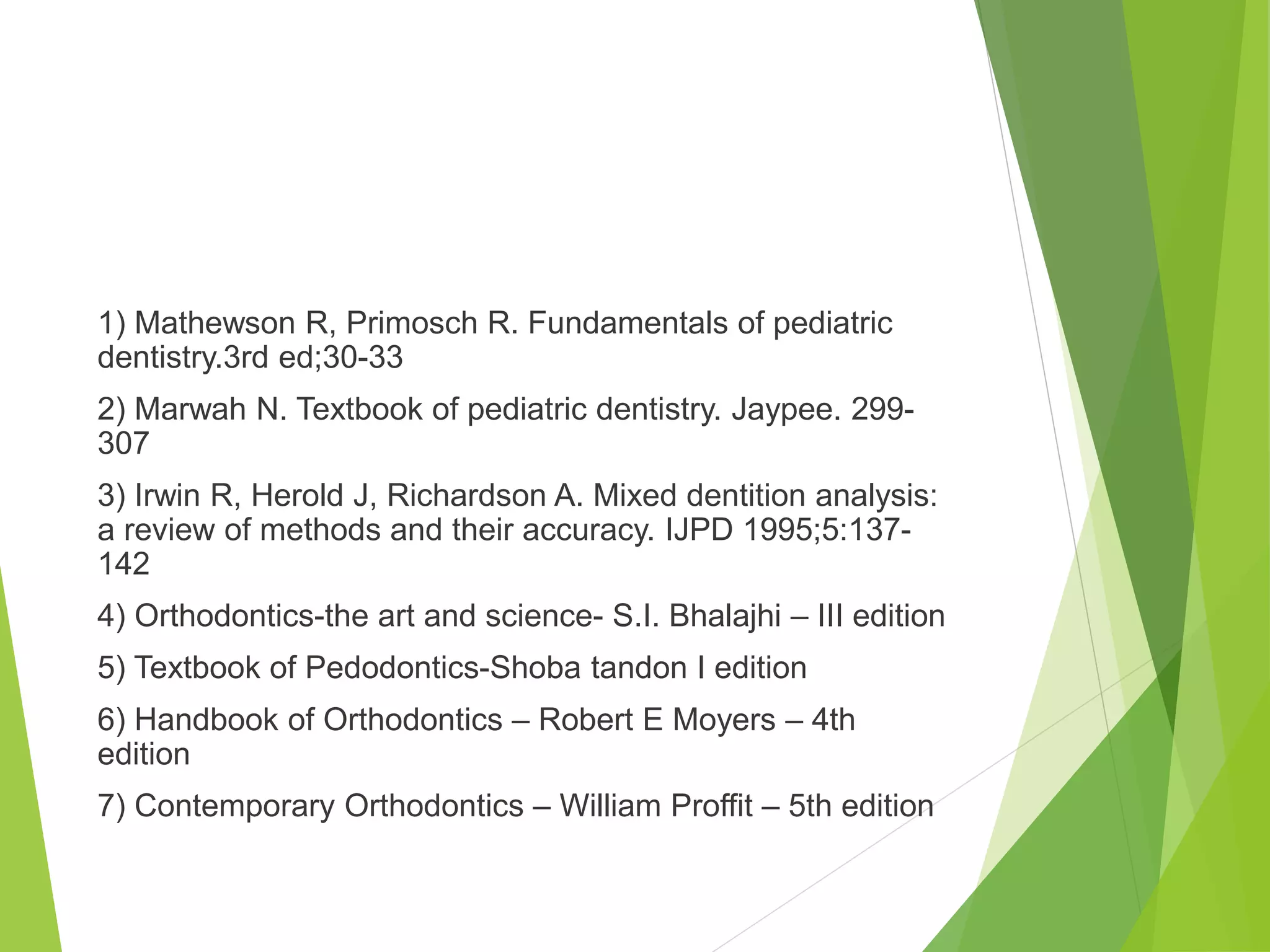 mixed dentition analysis | PPTX