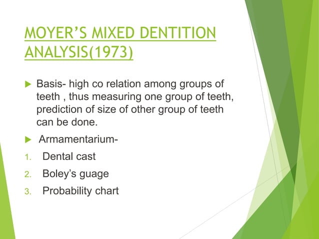 mixed dentition analysis | PPTX | Dental Health | Diseases and Conditions