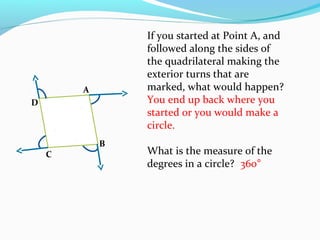 sum of interior and exterior angles in polygons | PPT