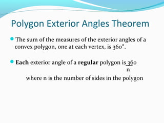 sum of interior and exterior angles in polygons | PPT