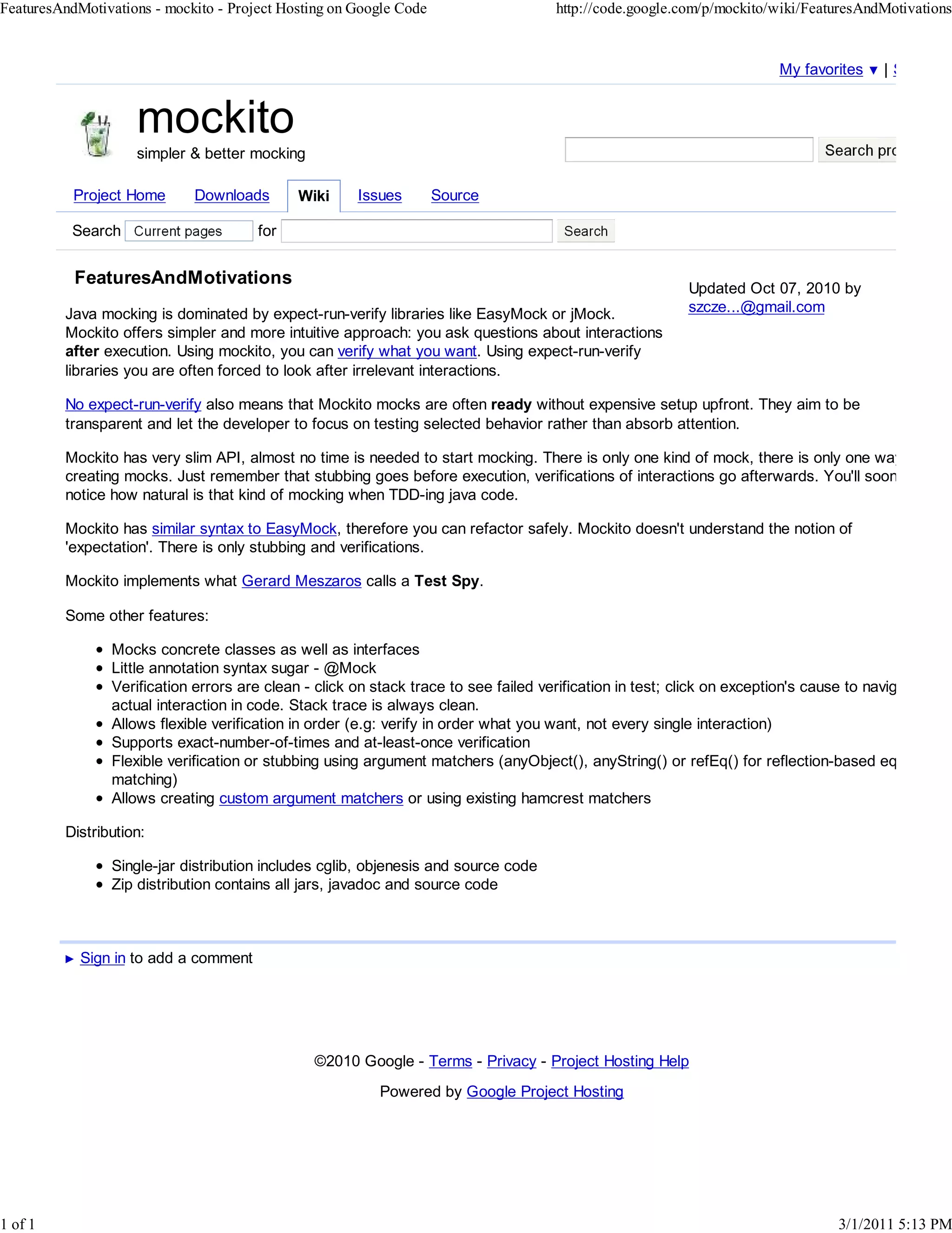 1_mockito | PDF | Programming Languages | Computing