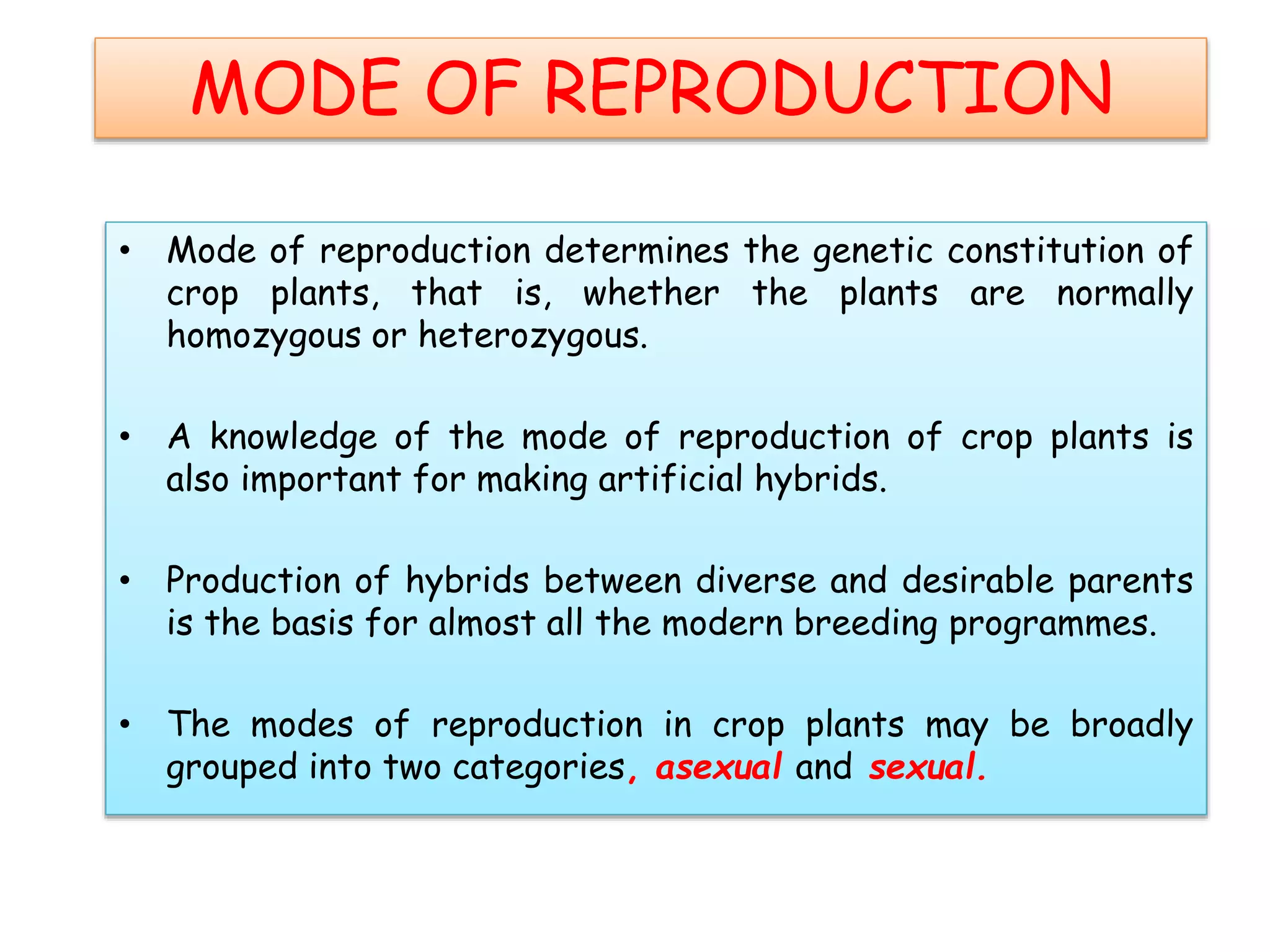 modes of reproduction in crops | PPTX