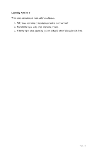 1 Module - Operating Systems Configuration and Use by Mark John Lado | PDF