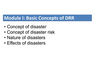 1 Module I Basic Concept of Disaster and Disaster Risk.pptx