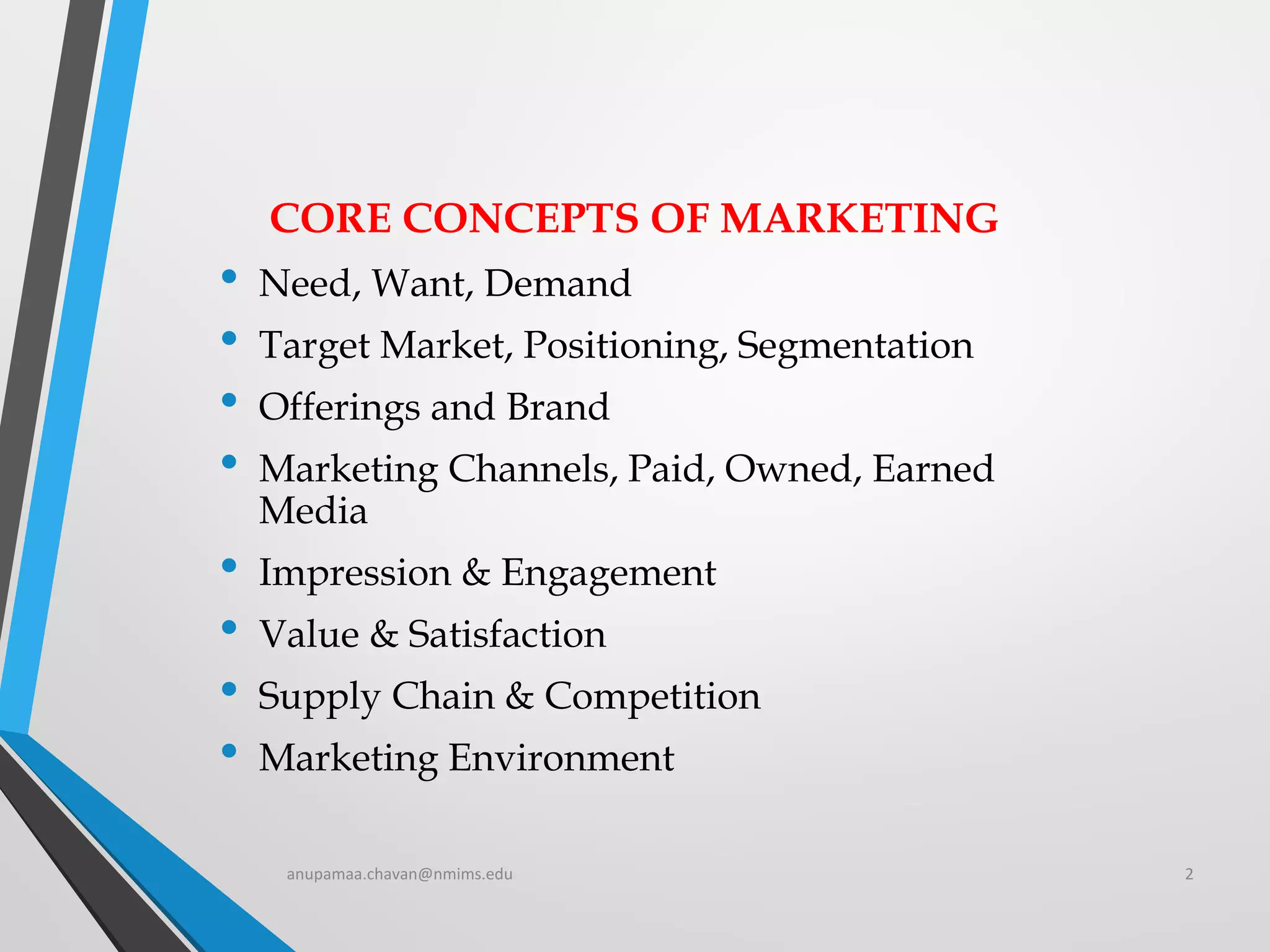 Core Marketing Concepts | PDF