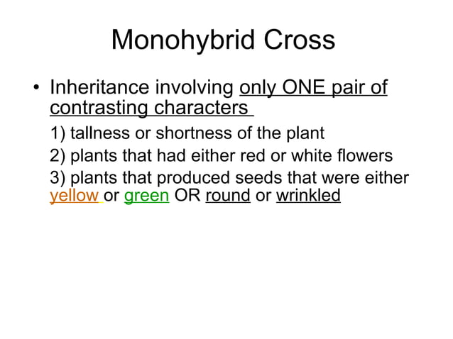 Chapter 19 Heredity Lesson 1 - Monohybrid Cross and Test Cross | PPT ...