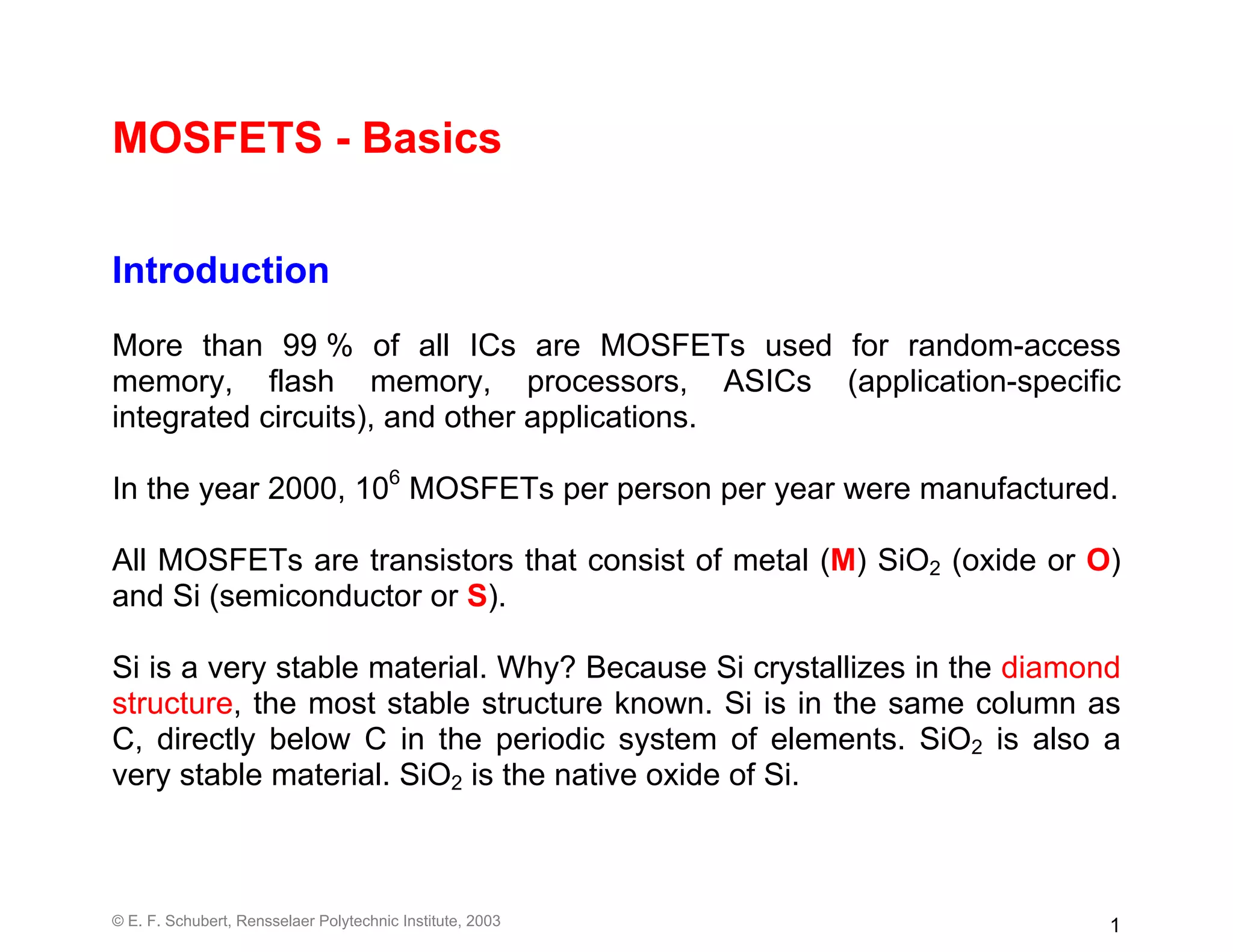 1 mosfet 1 basics | PDF