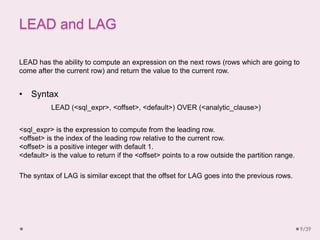 Advanced functions in PL SQL | PPT
