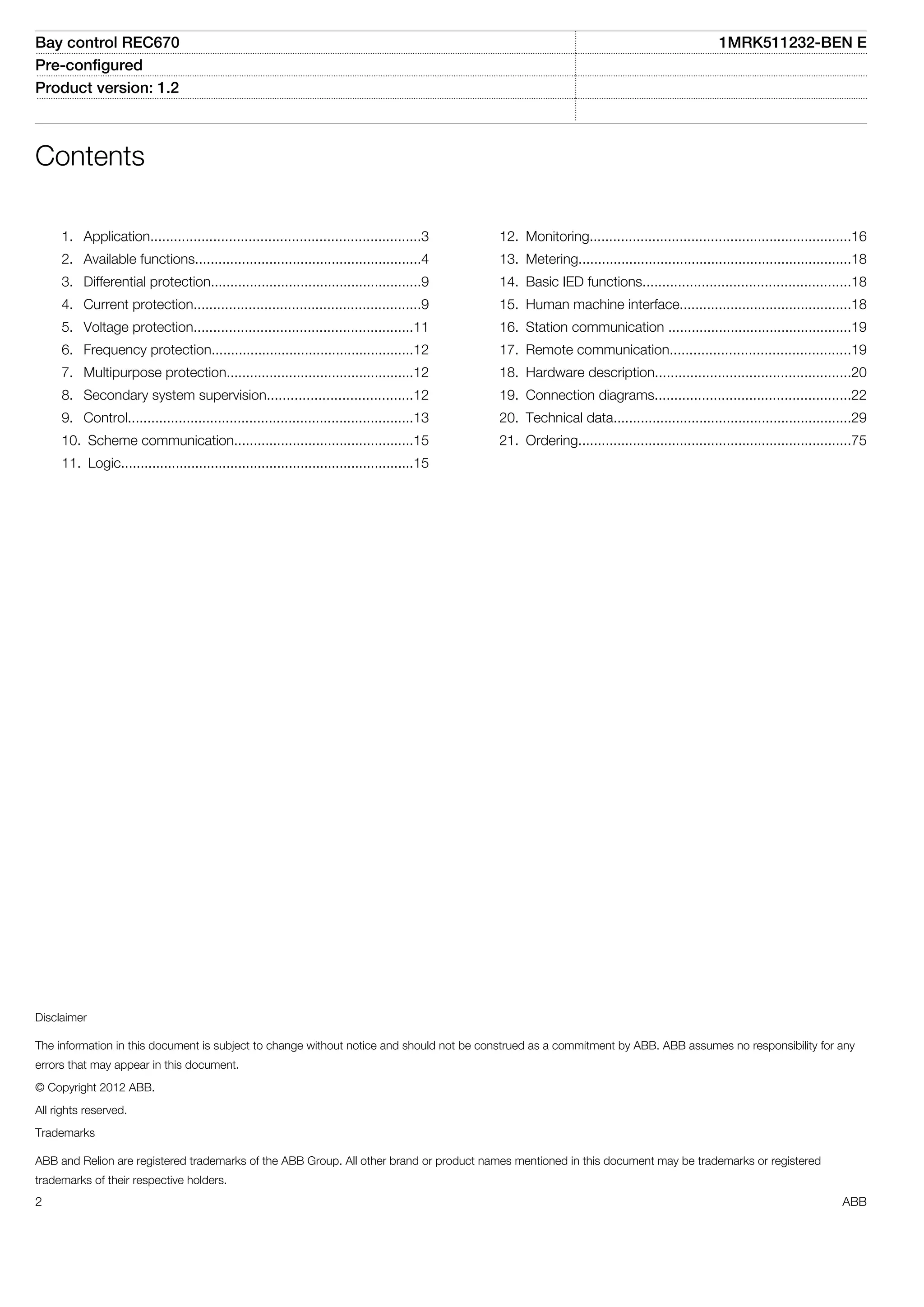 1 mrk511232 ben-e_en_product_guide__rec670_1.2_pre-configured | PDF