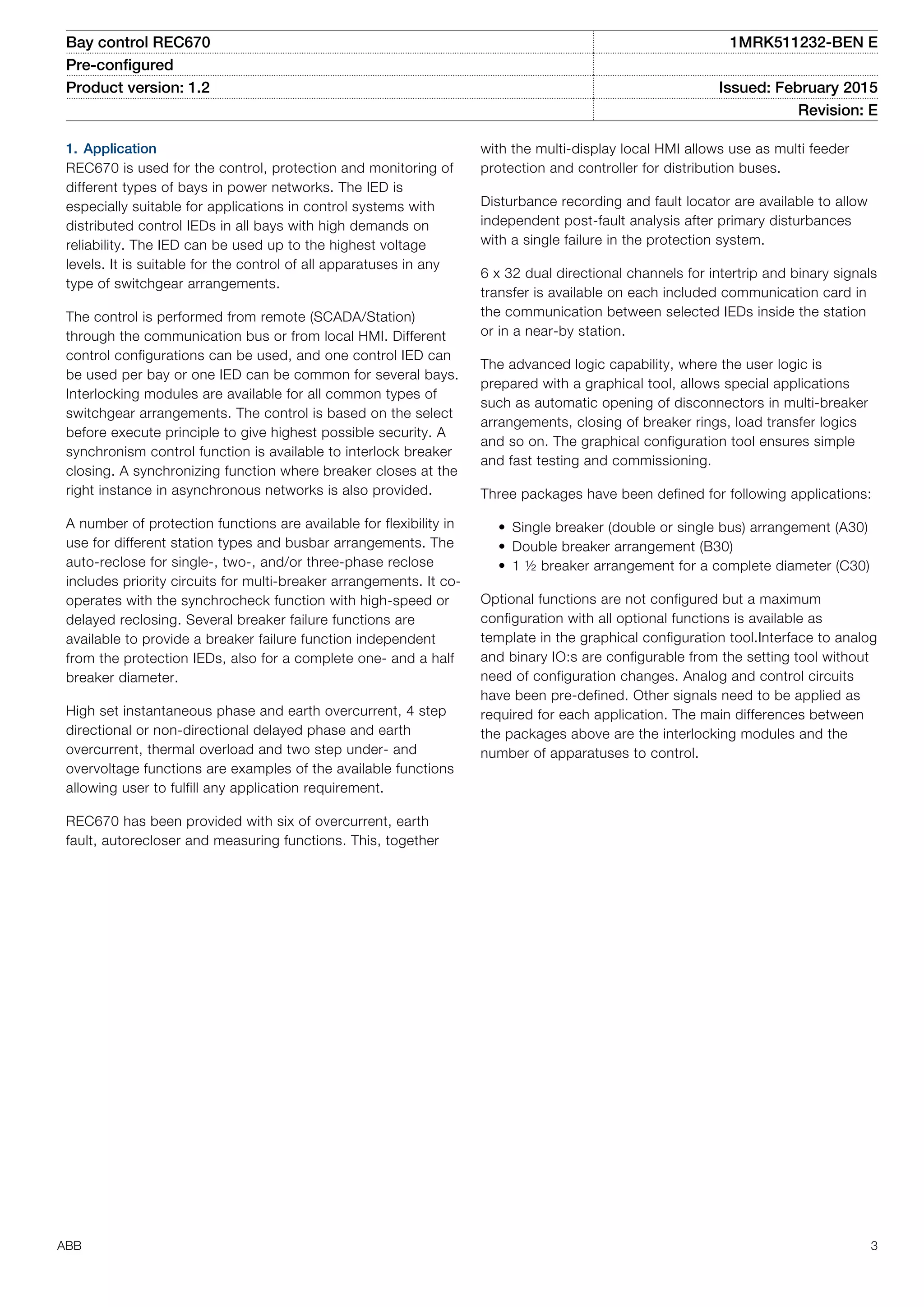 1 mrk511232 ben-e_en_product_guide__rec670_1.2_pre-configured | PDF