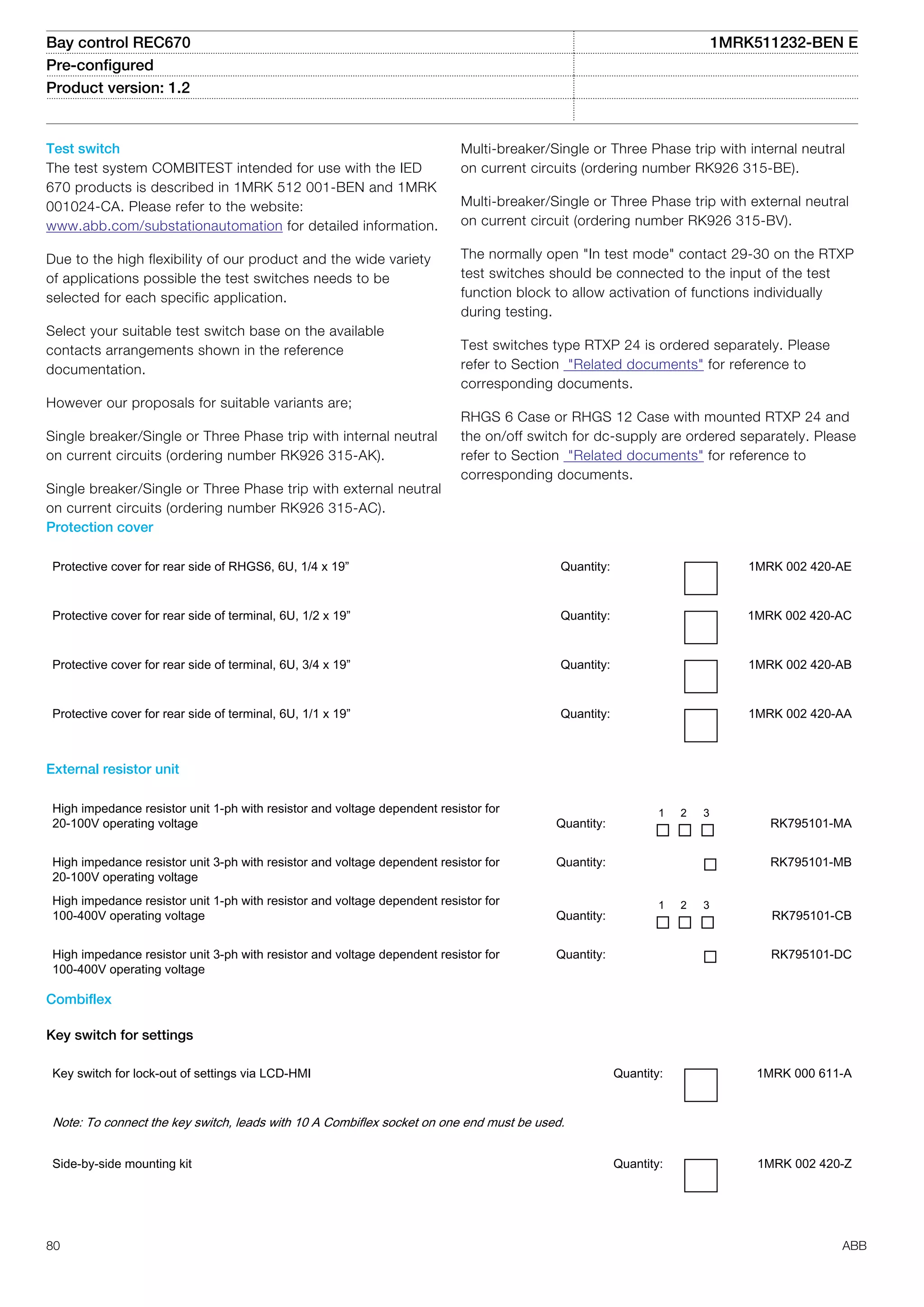 1 mrk511232 ben-e_en_product_guide__rec670_1.2_pre-configured | PDF
