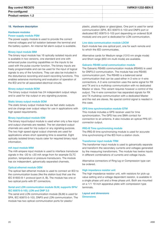 1 mrk511232 ben-e_en_product_guide__rec670_1.2_pre-configured | PDF