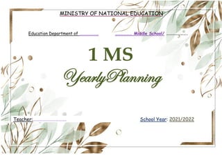 1ms yearly planning 2021/2022 of English | PDF