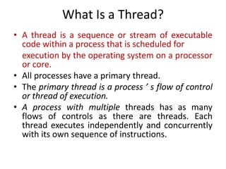 1 Multithreading basics.pptx | Operating Systems | Computer Software ...