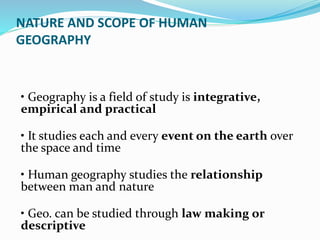 Human Geography Nature and scope | PPTX