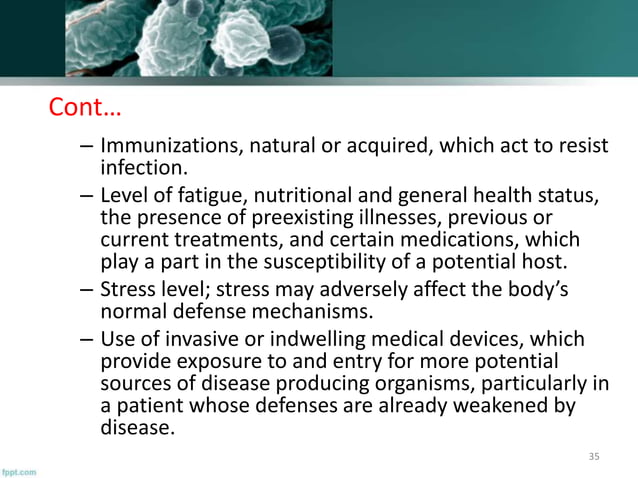 1 Nature of infection.pptx | Infectious Diseases | Diseases and Conditions