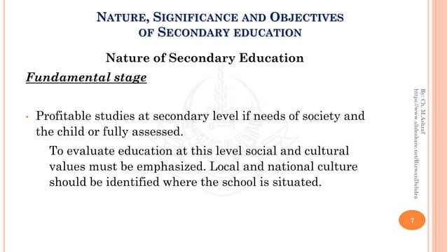 Nature, Significance and Objectives of Secondary Education | PDF ...