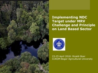 Implementing NDC target under MRV: Challenge and principle on land ...