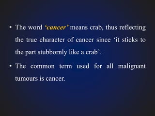 neoplasia introduction, nomenclature, classification of tumours | PPTX