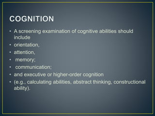 HIGHER MENTAL FUNCTIONS ASSESSMENT | PPTX