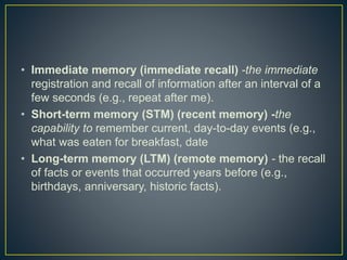 HIGHER MENTAL FUNCTIONS ASSESSMENT | PPTX
