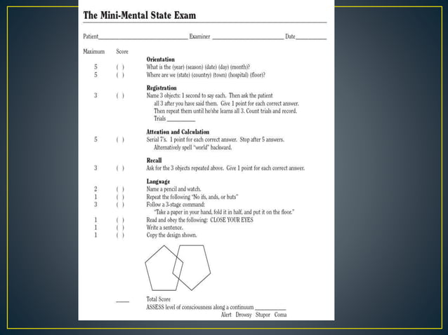 HIGHER MENTAL FUNCTIONS ASSESSMENT | PPTX | Brain and Nervous System Disorders | Diseases and ...