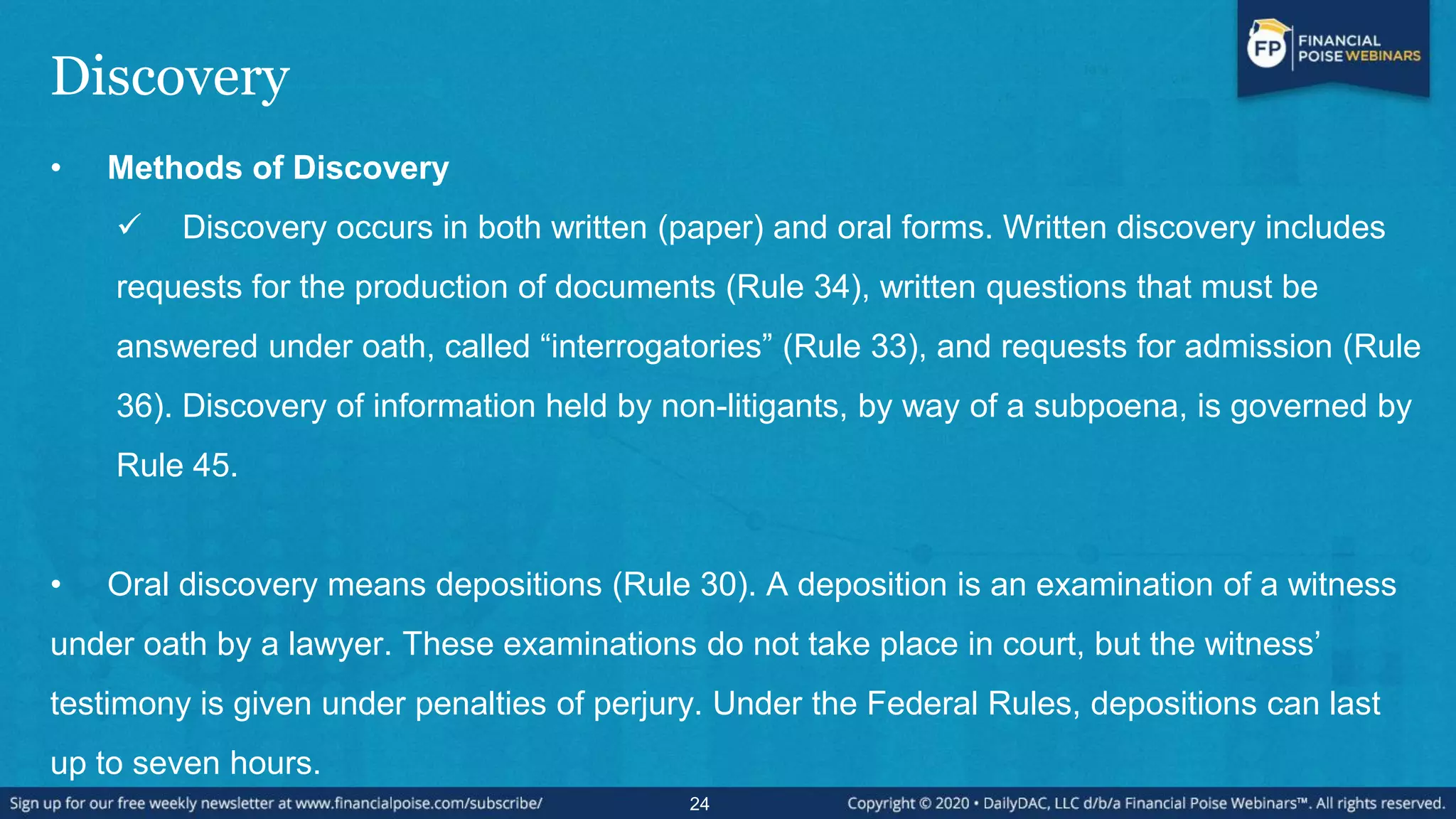 The Federal Rules of Civil Procedure (Series: Newbie Litigator School ...