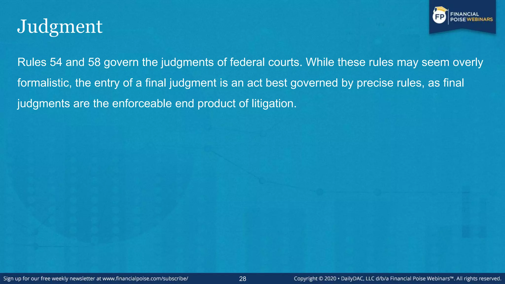 The Federal Rules of Civil Procedure (Series: Newbie Litigator School ...