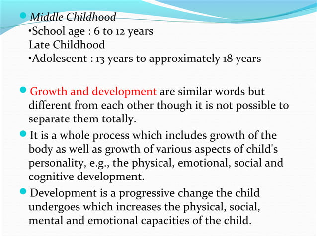Introduction to Pediatric, Growth and Development | PPT