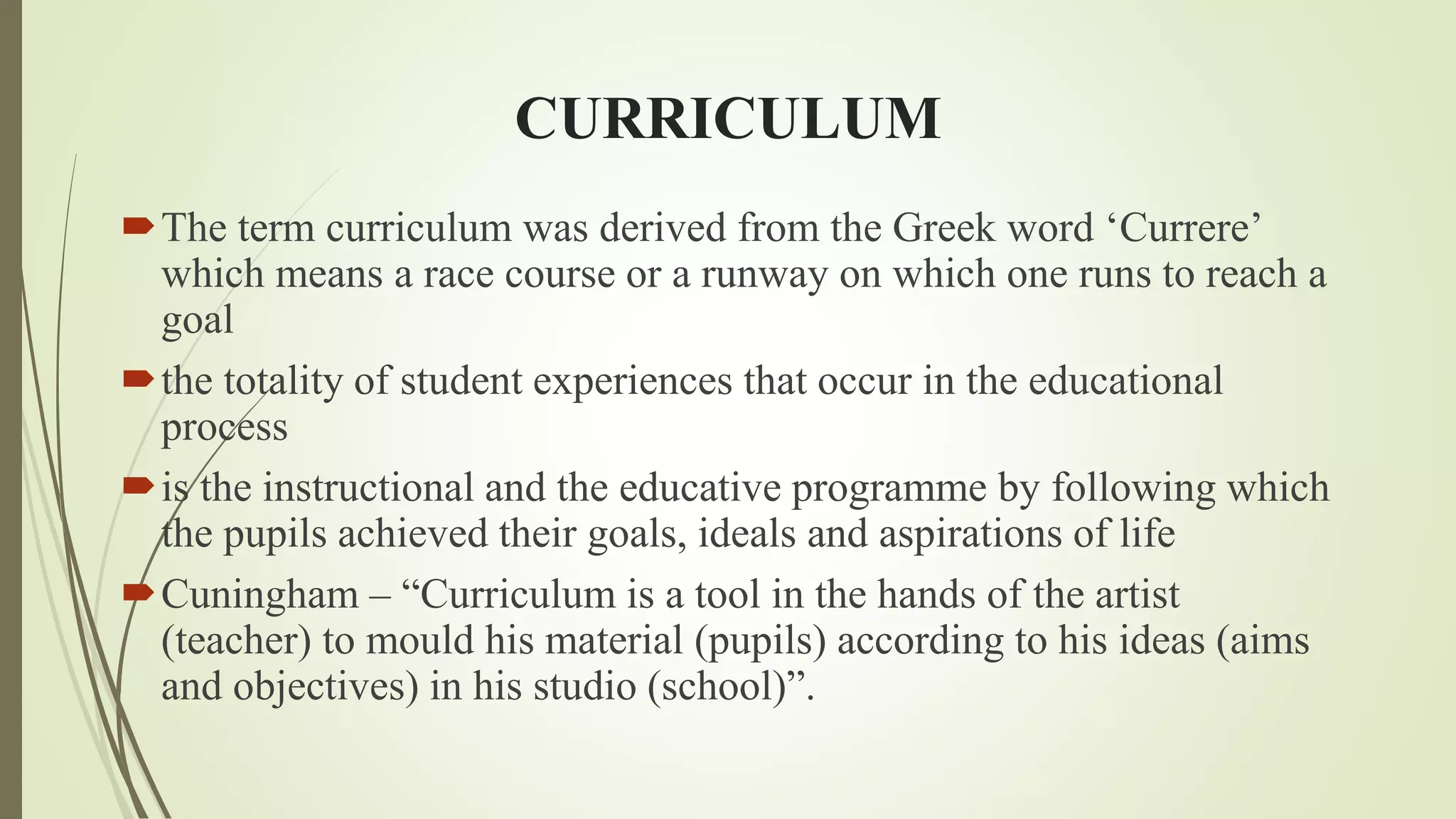 Modern Trends in Curriculum Design, Construction and Development. M.Ed ...