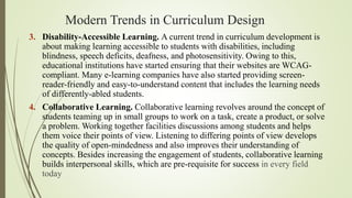 Modern Trends in Curriculum Design, Construction and Development. M.Ed ...