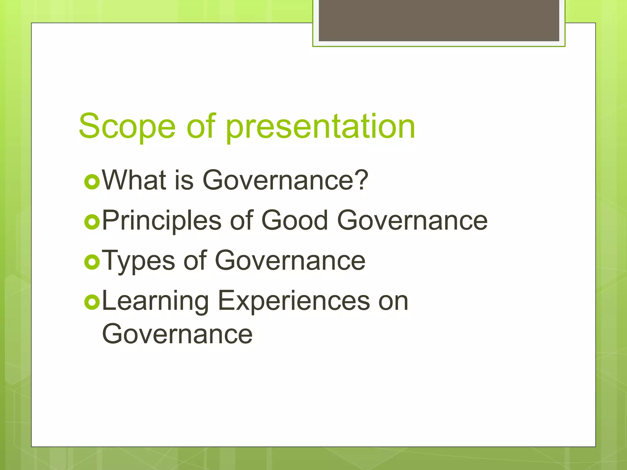 Nexus of Good governance : Principle, Dimensions and Dynamics | PPT