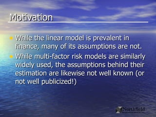 Risk Model Methodologies | PPT | Stocks and Bonds | Personal Investing