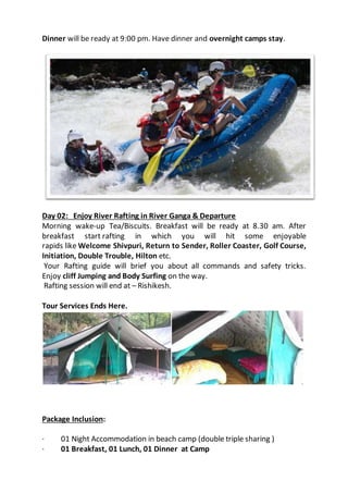 1 night 2 days rafting | DOCX