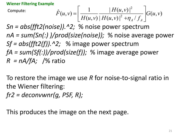 ESTIMATING NOISE PARAMETER & FILTERING (Digital Image Processing) | PPTX