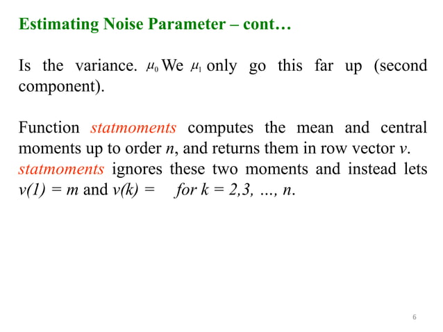 ESTIMATING NOISE PARAMETER & FILTERING (Digital Image Processing) | PPTX