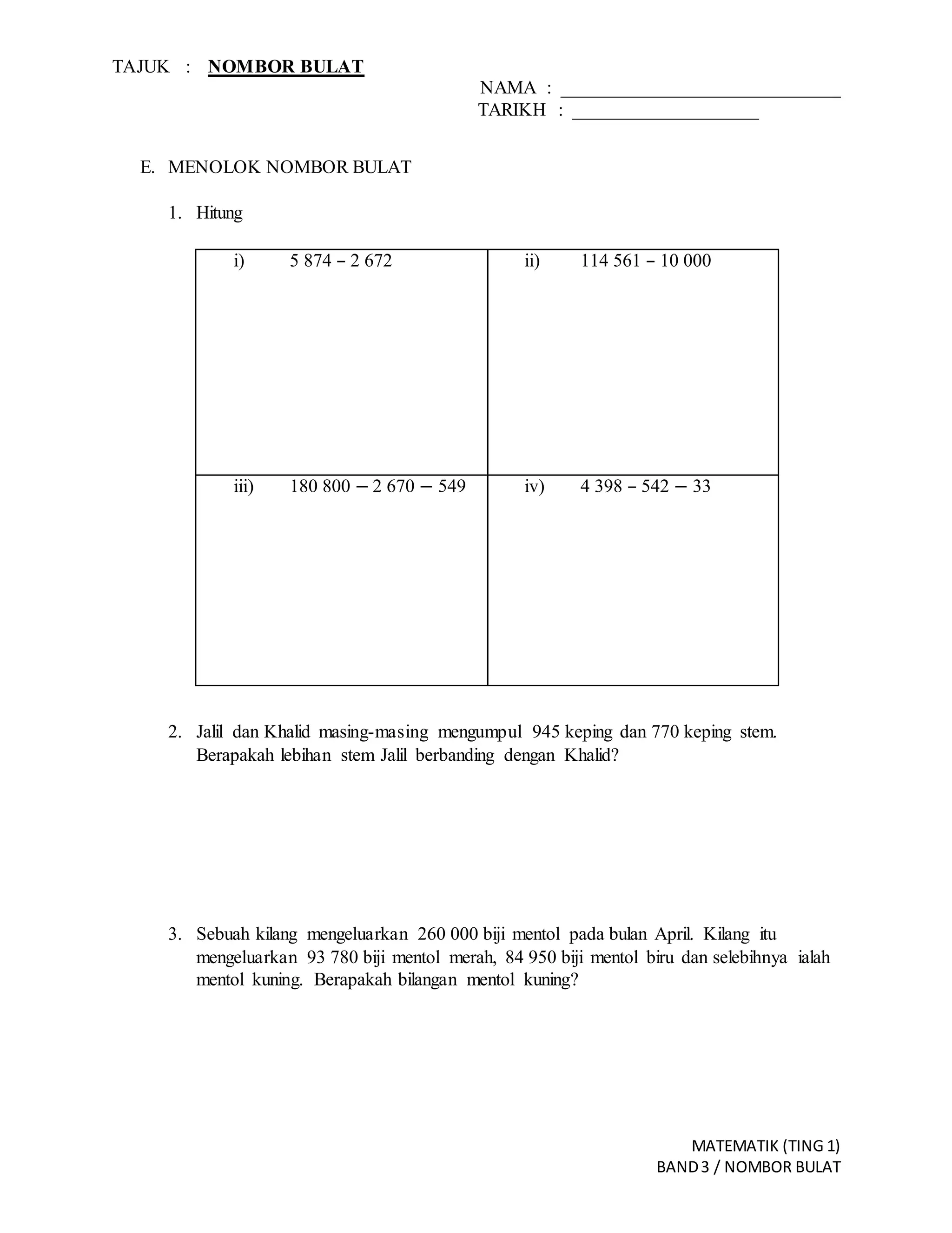 nombor bulat | DOCX