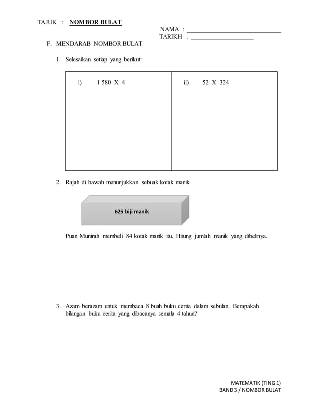 nombor bulat | DOCX