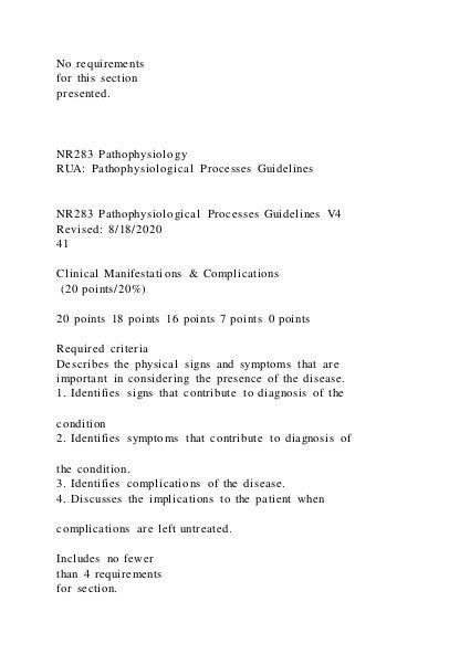 1 NR283 Pathophysiology RUA Pathophysiological Processe | DOCX