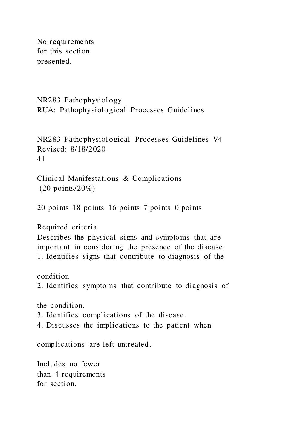 1 NR283 Pathophysiology RUA Pathophysiological Processe | DOCX