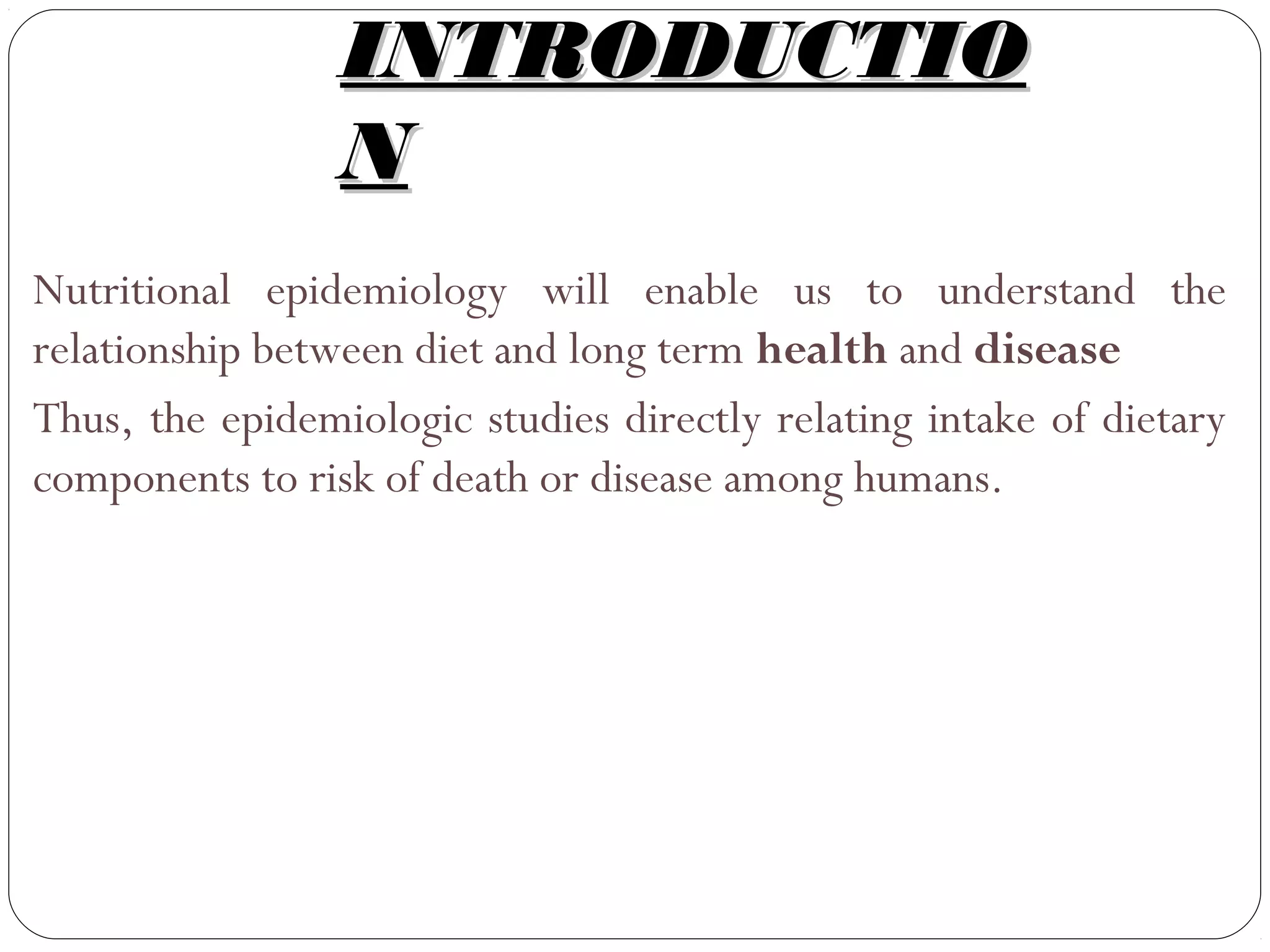 Nutritional Epidemiology | PPT