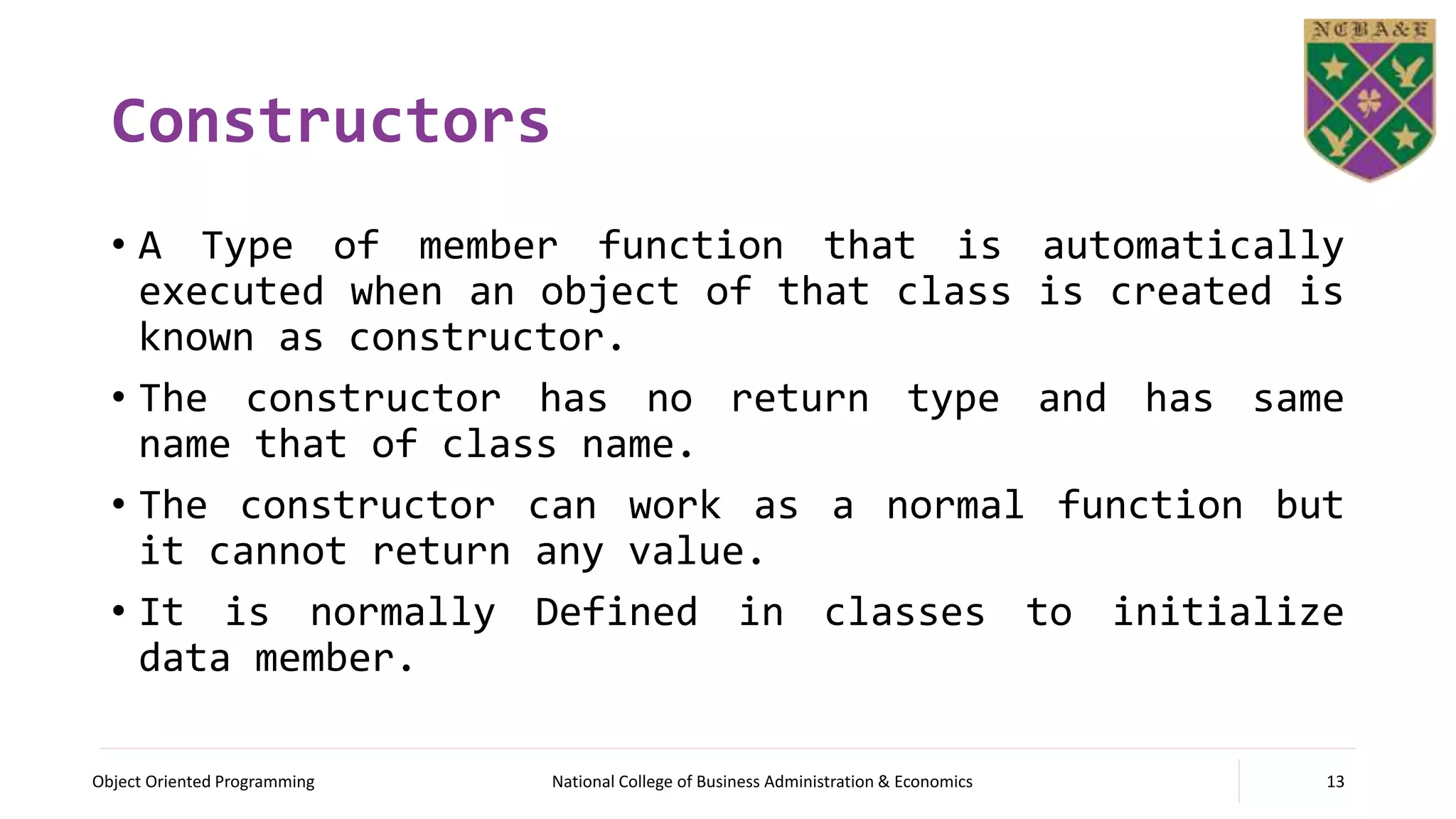 1_Object Oriented Programming.pptx | Free Download