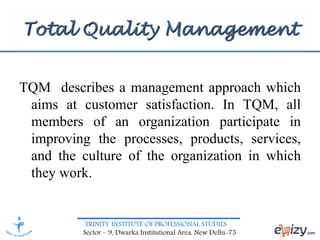 PRODUCTION & OPERATIONS MANAGEMENT- Quality | PPTX
